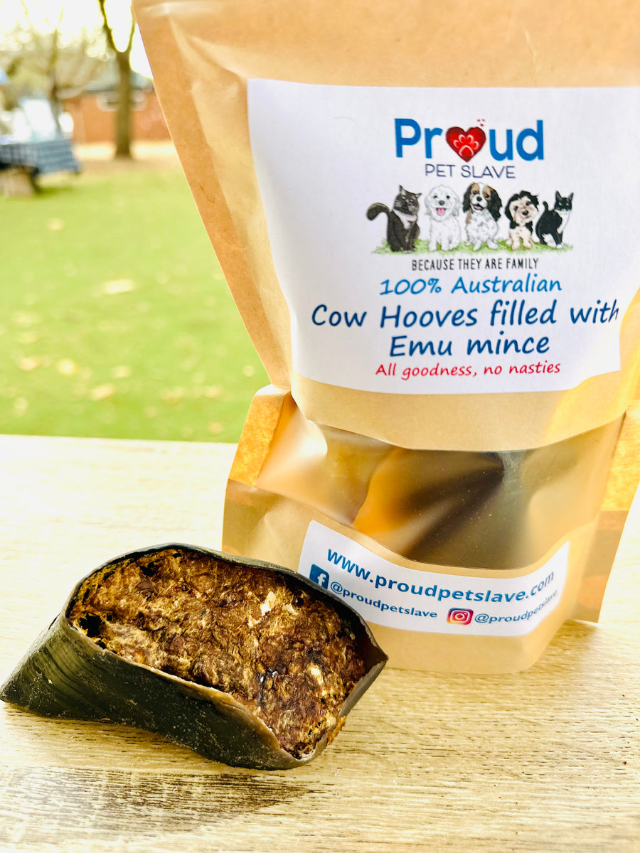 Cow Hoof filled with Emu mince x 1 – Proud Pet Slave